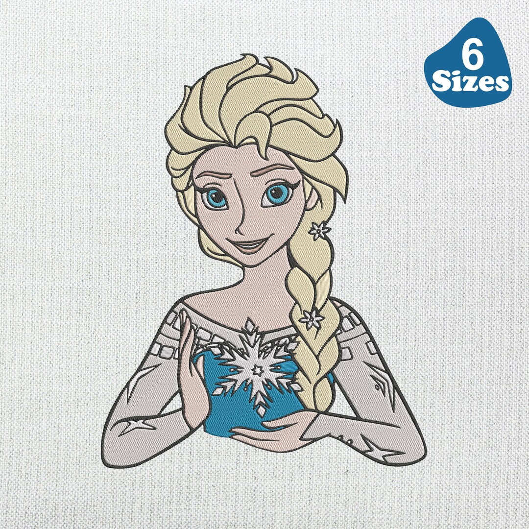Princess Elsa, Frozen Inspired. Machine Embroidery Design File. Install ...