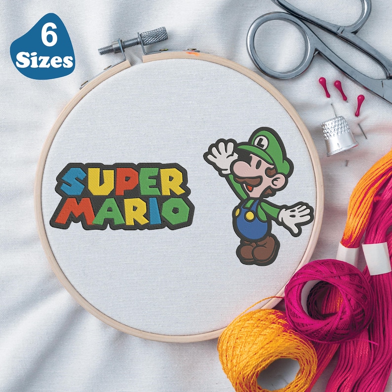 Super Mario and Luigi Applique Font, Embroidery Designs, Machine ...