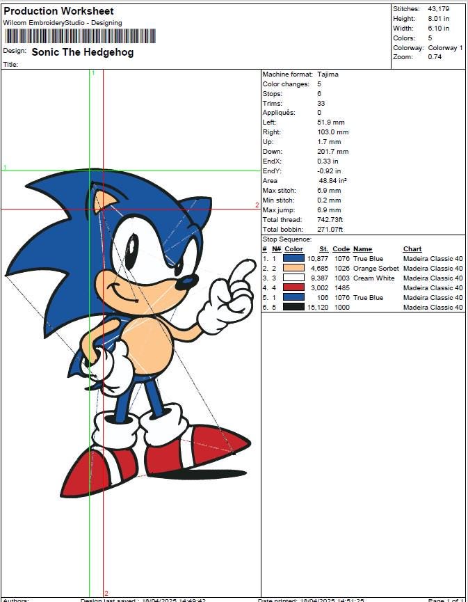 Sonic Hedgehog Embroidery Design: 6 Sizes (digital Designs) - Etsy