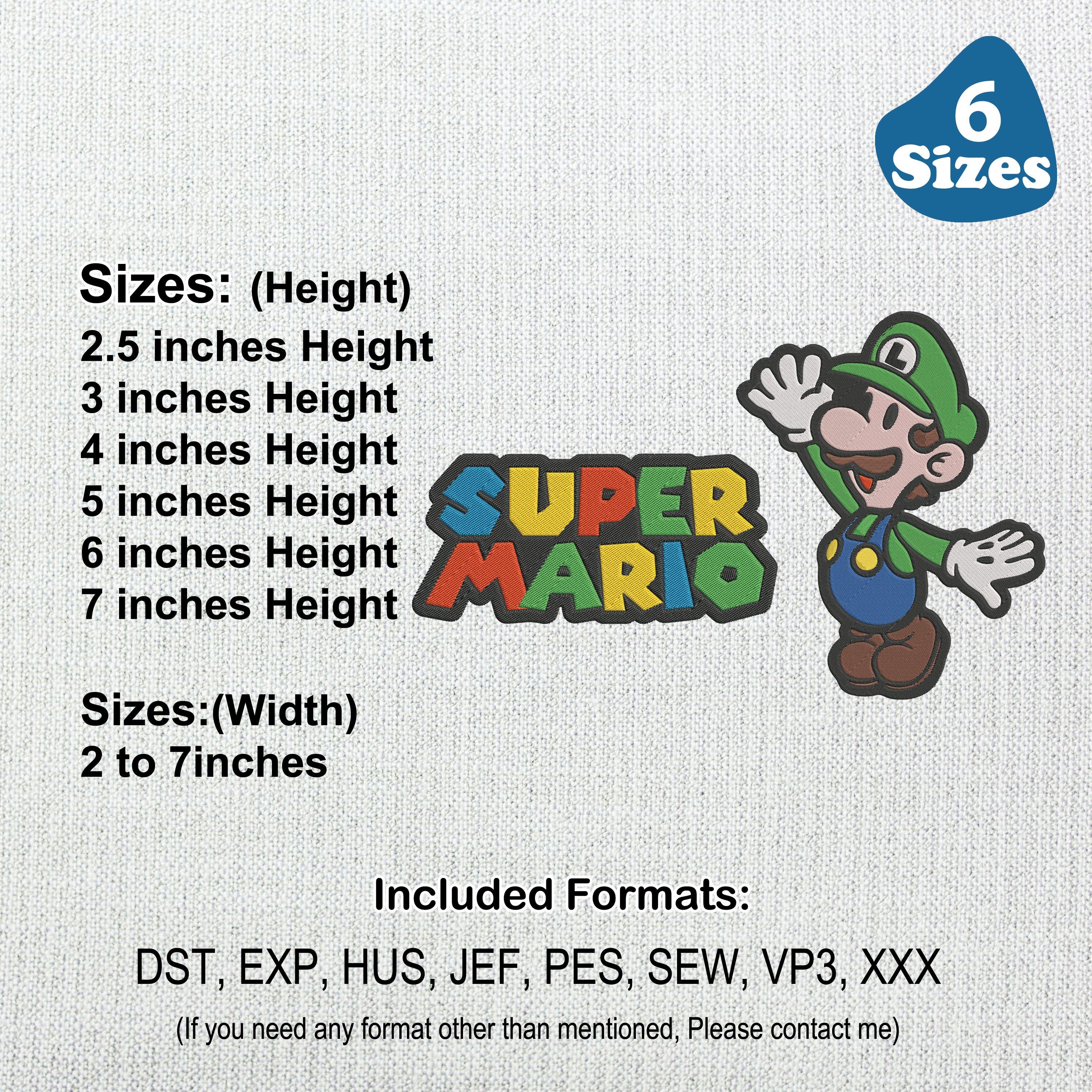 Super Mario and Luigi Applique Font, Embroidery Designs, Machine ...