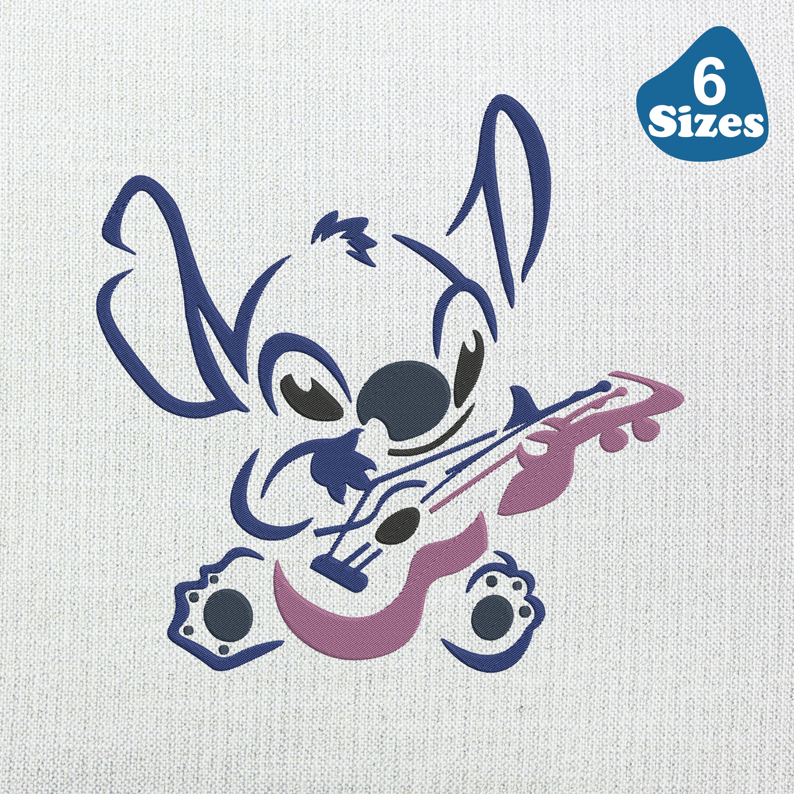 Stitch Playing Banjo Sketch and Signature DIGITAL Embroidery Machine ...