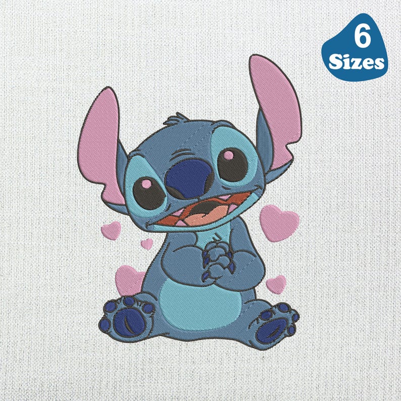 Stitch Love Embroidery Design: Lilo & Stitch Fan Art (digital File, 6 ...