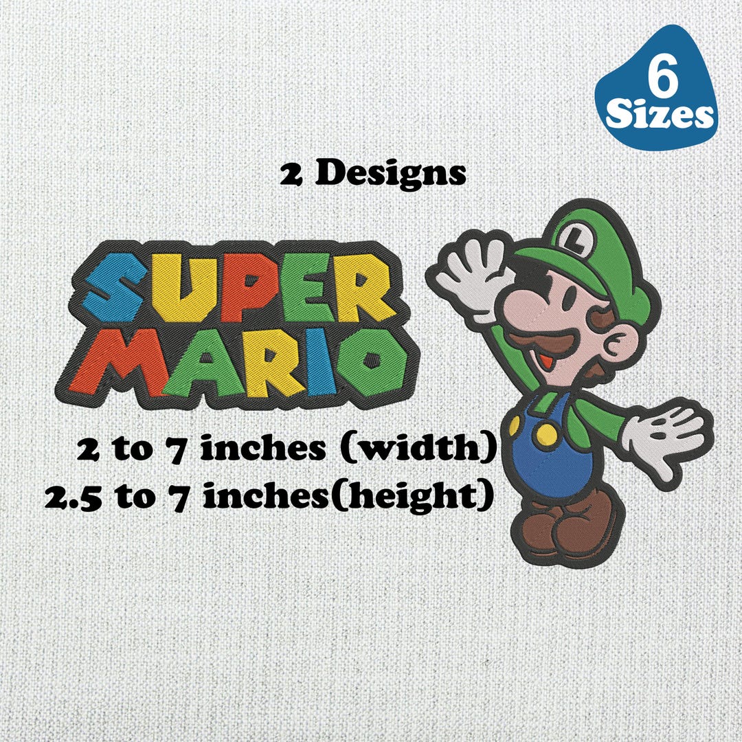 Super Mario and Luigi Applique Font, Embroidery Designs, Machine ...