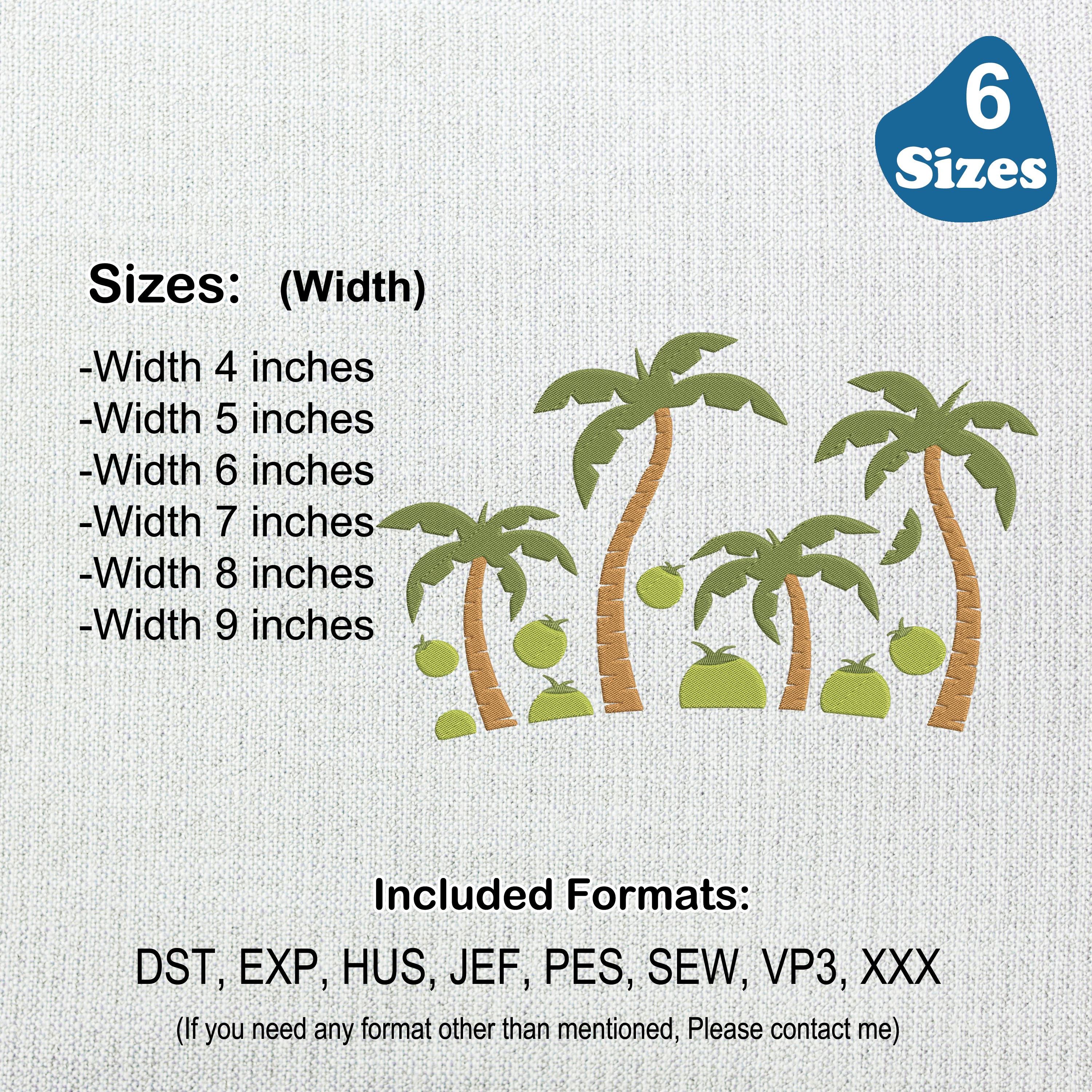 Palm Trees Embroidery Design. Palm Trees Summer Tropical Design ...
