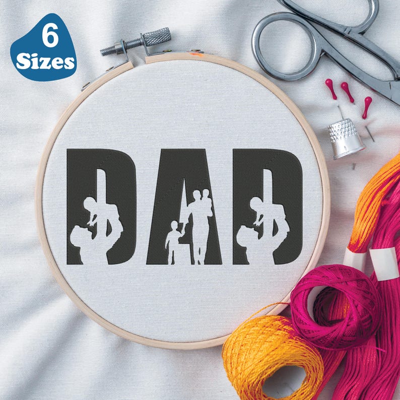 Dad Embroidery Design, Father's Day Gift (6 Sizes) (digital Download ...