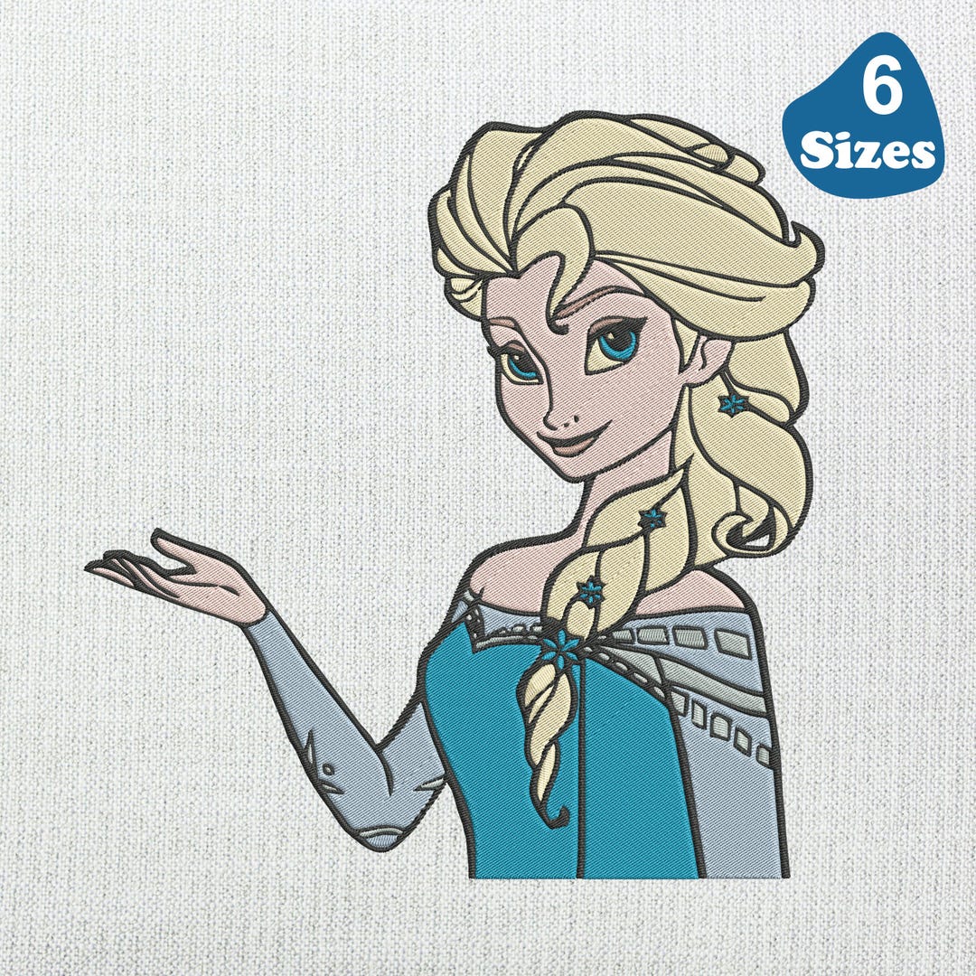 Princess Elsa, Frozen Inspired. Machine Embroidery Design File. Install ...