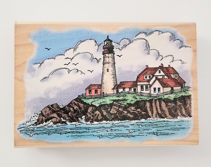 Portland Head Lighthouse P0255 Wood Mounted Rubber Stamp Stampendous ...