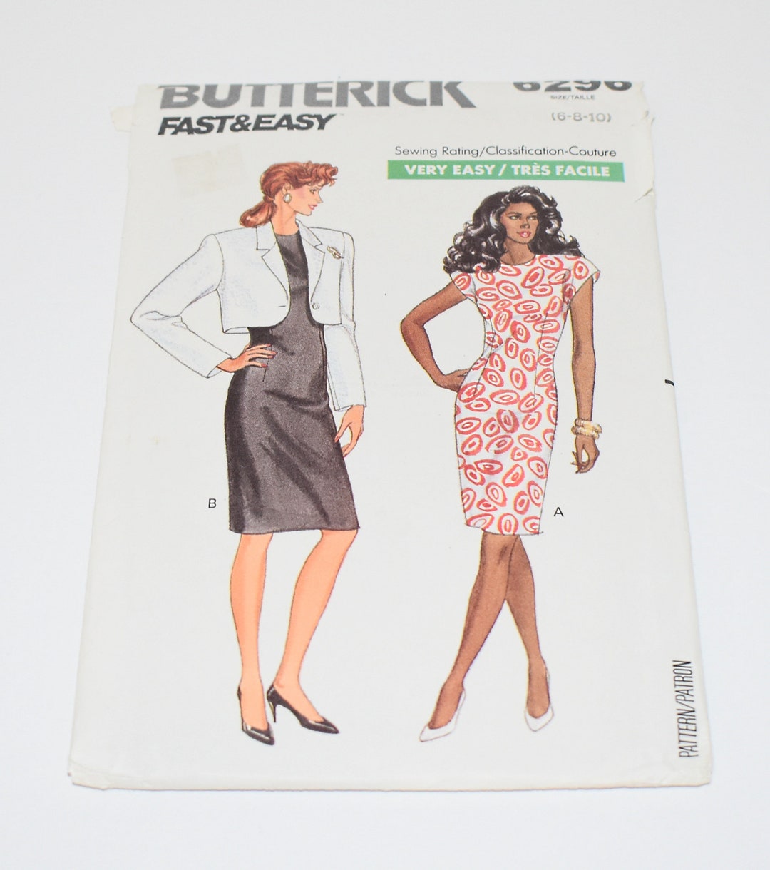 Uncut Butterick 6296, Misses Crop Jacket & Sheath Dress, Cap Sleeve ...
