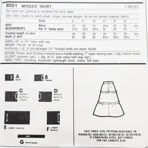 70's Uncut Simplicity 8551 Misses' Tiered Skirt With Back Zipper, Extra ...