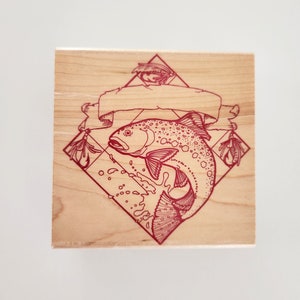Rare Vintage Fish Stamp With Banner GS 932-N Sonlight Impressions, Wood ...