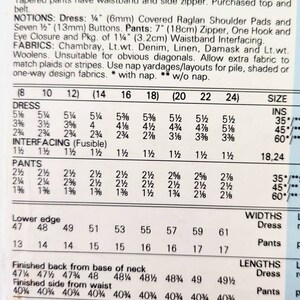 80's Uncut Butterick 5583, Misses Dress & Pants, Very Loose-fitting ...