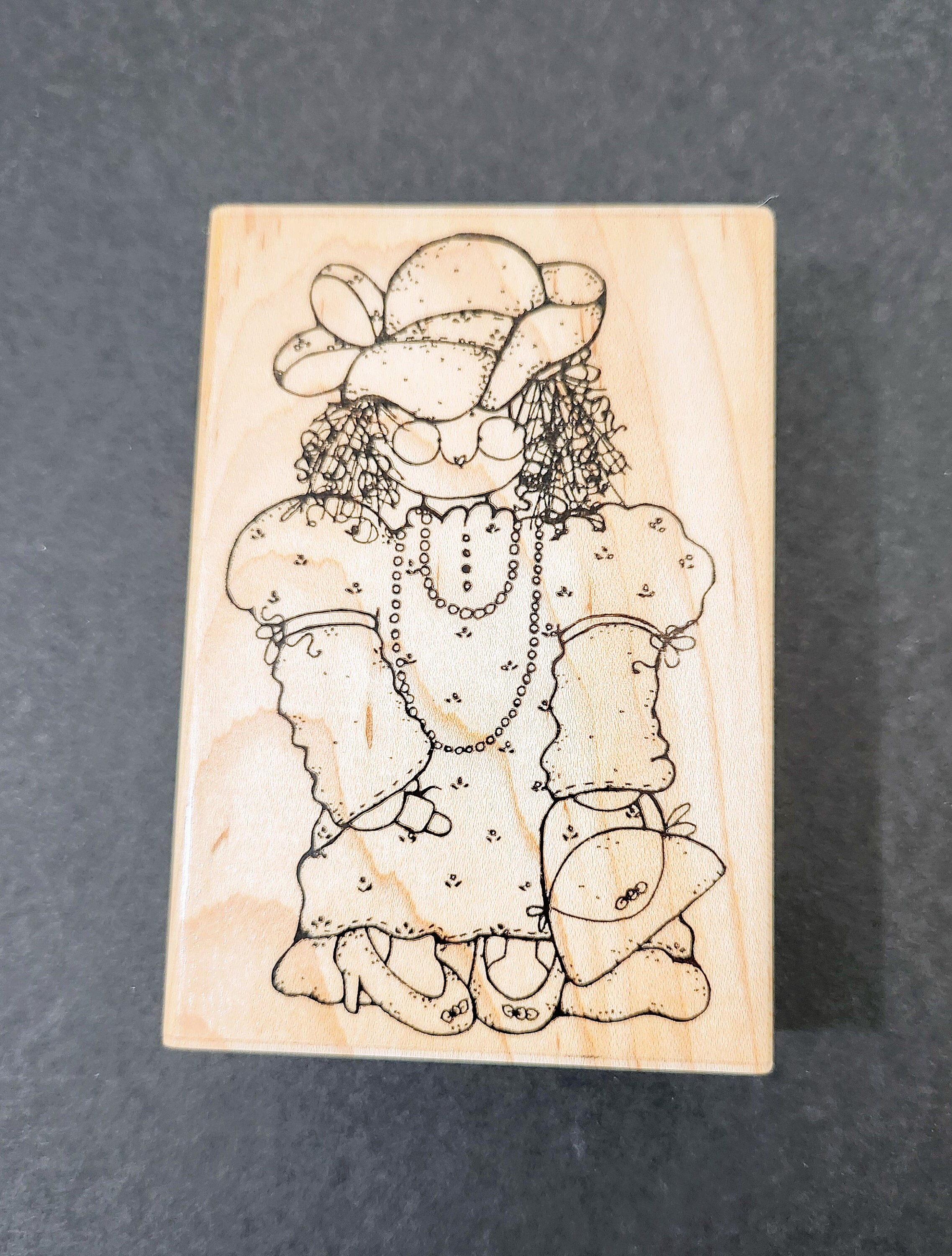 Elsie U 136 DOTS Rubber Stamp, Wood Mounted Rubber Stamp, Dress-up Girl ...