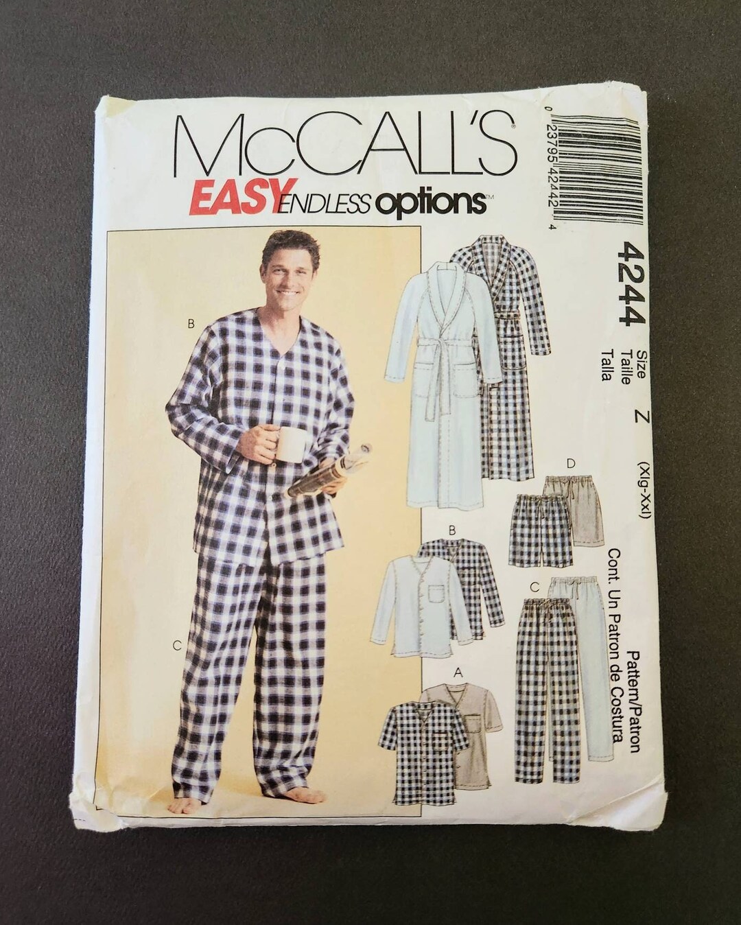 Uncut Mccall's 4244, Men's Robe, Belt, Tops, Pants and Shorts, Men's ...