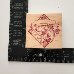 Rare Vintage Fish Stamp With Banner GS 932-N Sonlight Impressions, Wood ...