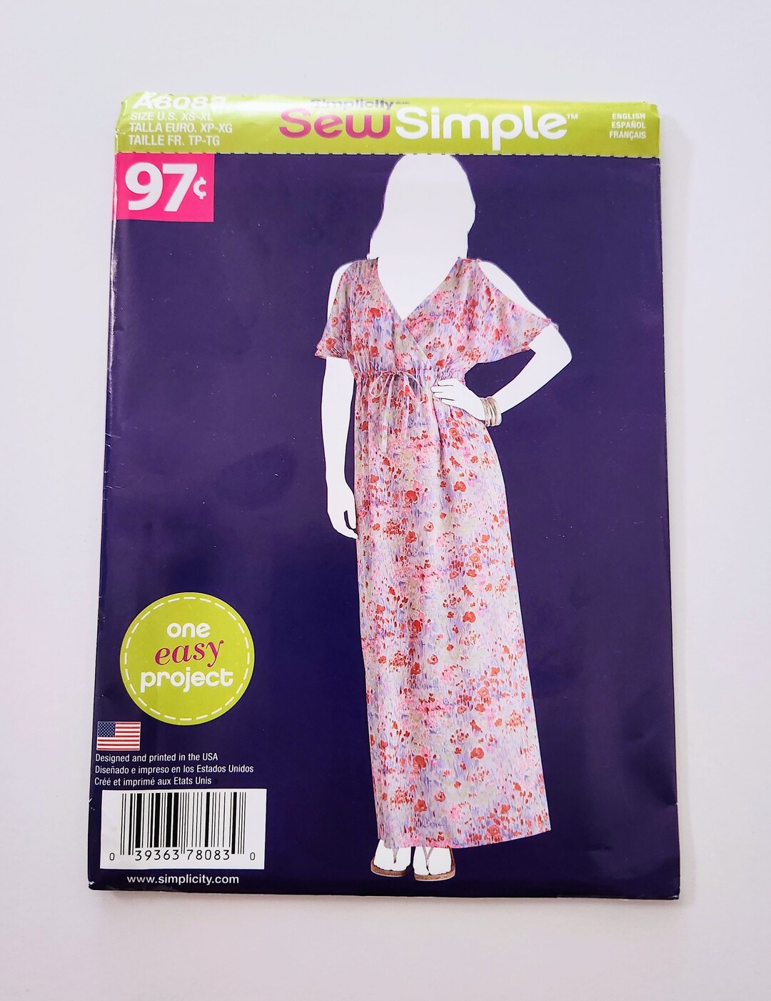 Uncut Sew Simple Simplicity 8083 Misses' Pullover Dress One Easy ...