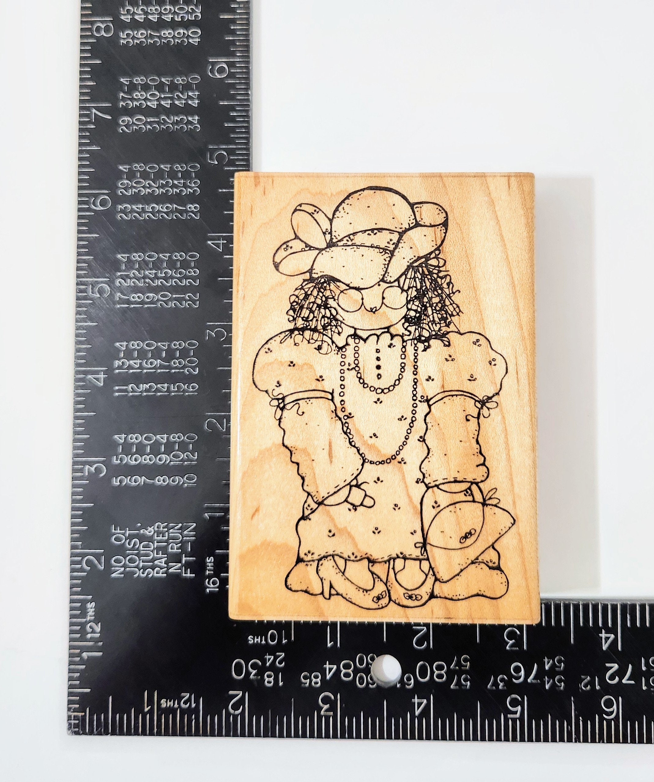 Elsie U 136 DOTS Rubber Stamp, Wood Mounted Rubber Stamp, Dress-up Girl ...