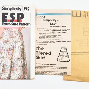 70's Uncut Simplicity 8551 Misses' Tiered Skirt With Back Zipper, Extra ...