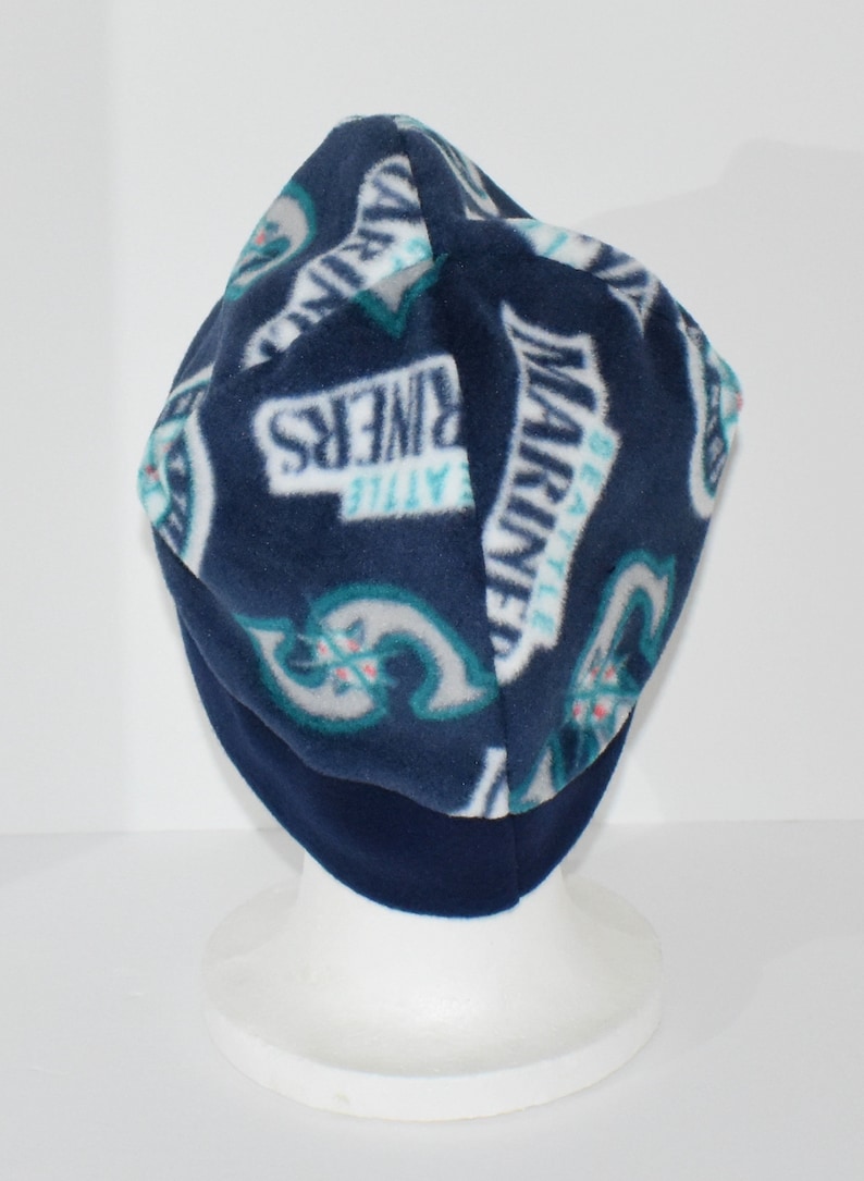 Seattle Mariners Fleece Beanie Hat With Navy Blue Double Band | Etsy