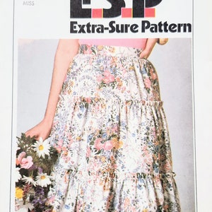 70's Uncut Simplicity 8551 Misses' Tiered Skirt With Back Zipper, Extra ...