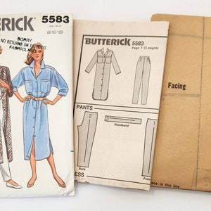 80's Uncut Butterick 5583, Misses Dress & Pants, Very Loose-fitting ...