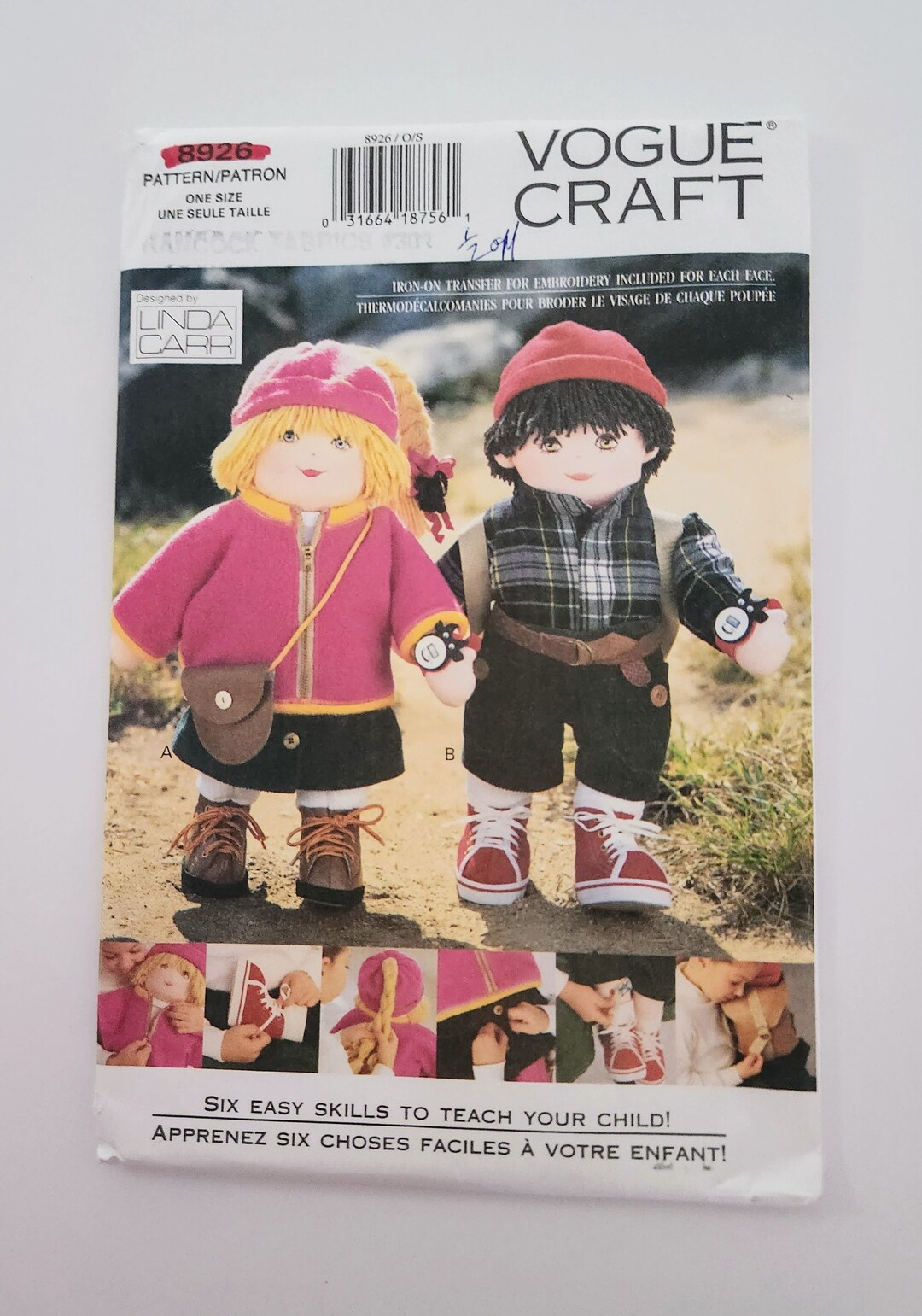 Uncut Vogue Craft 8926, Learning Dolls With Outfit & Iron Face Transfer ...