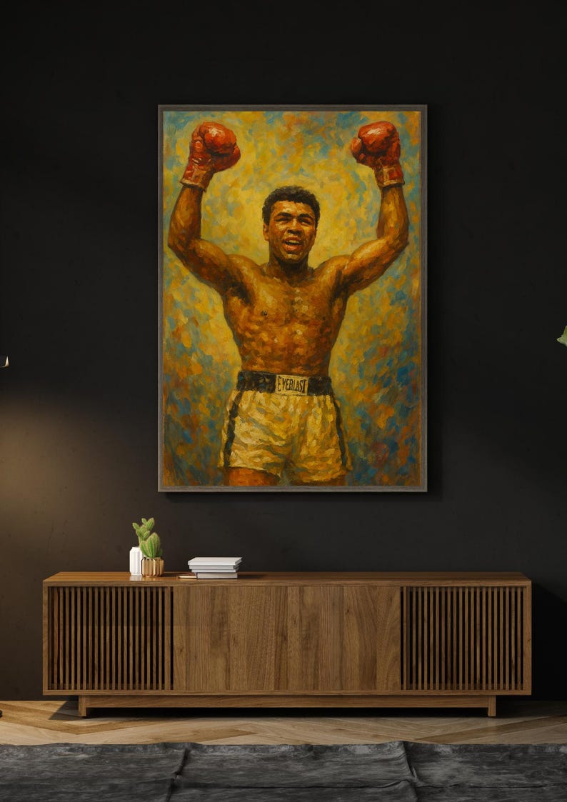 Muhammad Ali Poster | Boxing Wall Decor | Sting Like a Bee Poster | Oil ...