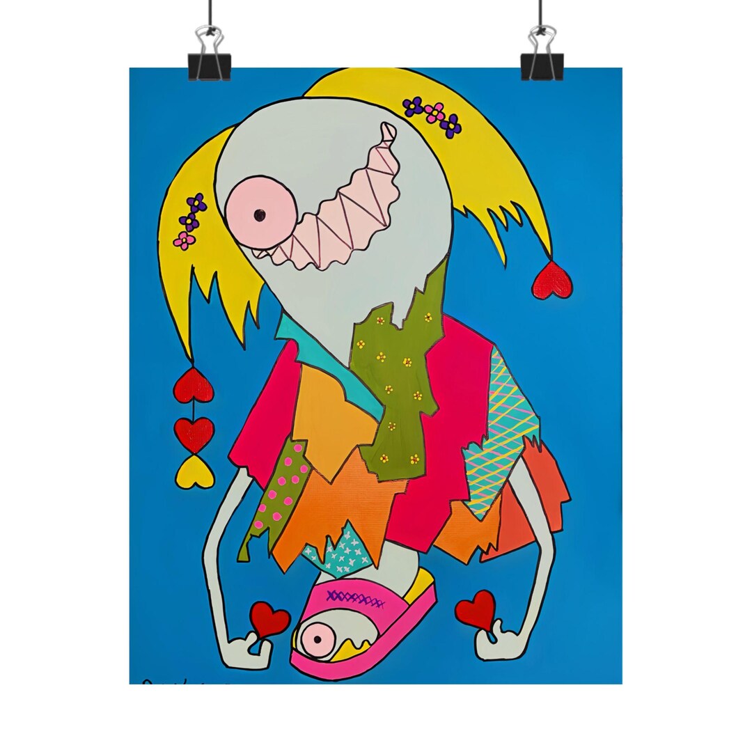 Whimsical Vertical Matt Poster, Colorful Monster (valentines Date by Dr ...
