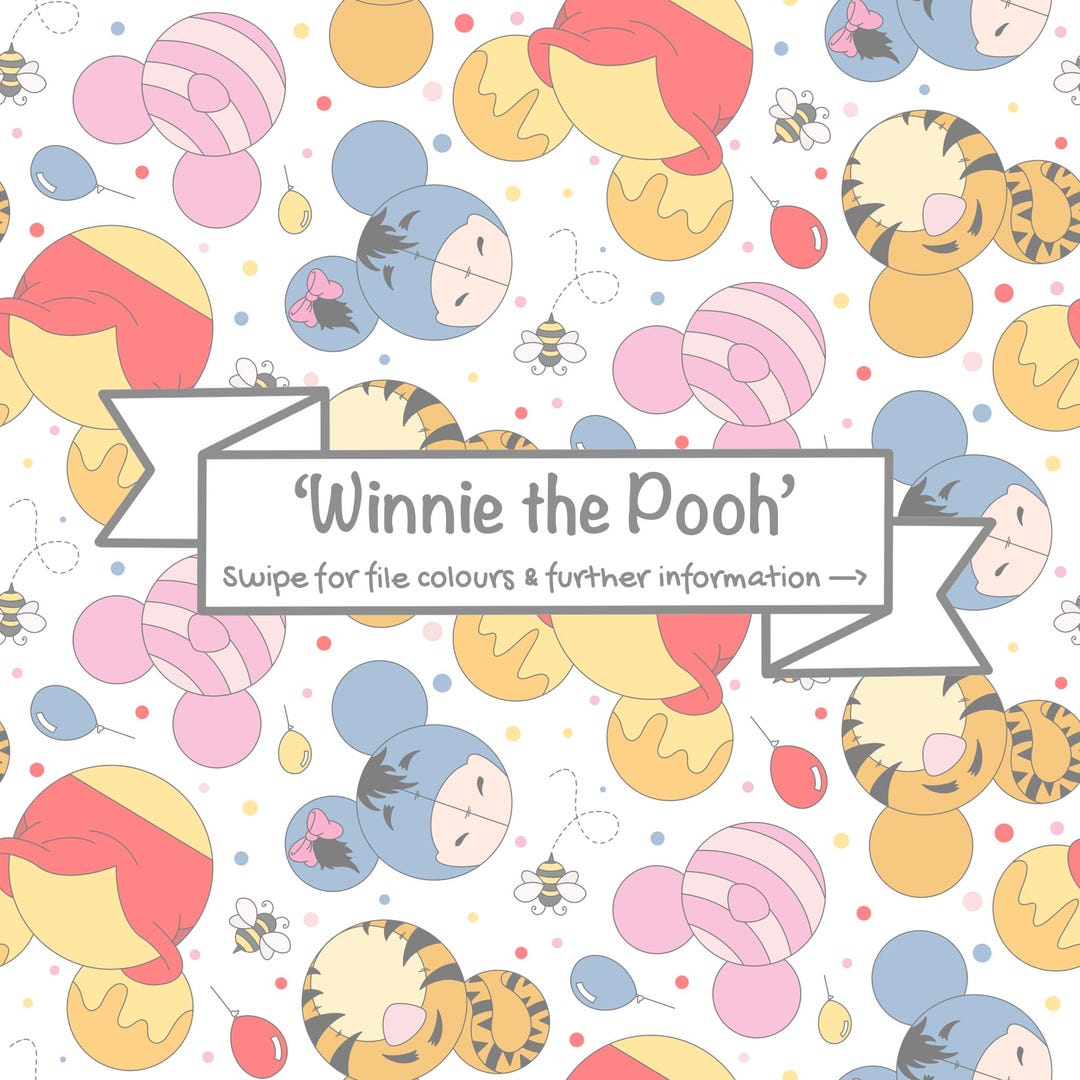 Winnie the Pooh Seamless Pattern: Sublimation & Fabric Printing (PNG ...