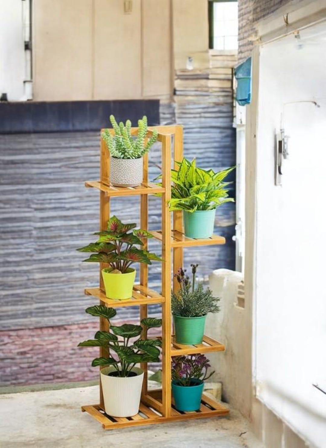Handmade Bamboo 5-tier Plant Stand – Multi-level Flower Pot Rack for ...