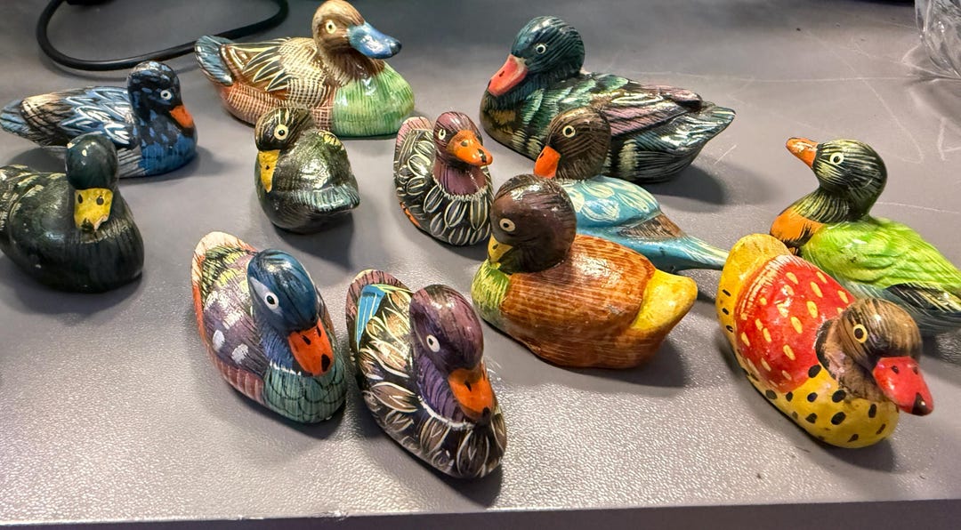 Hand-painted Ceramic Duck Figurines – Vintage Mini Collectible ...