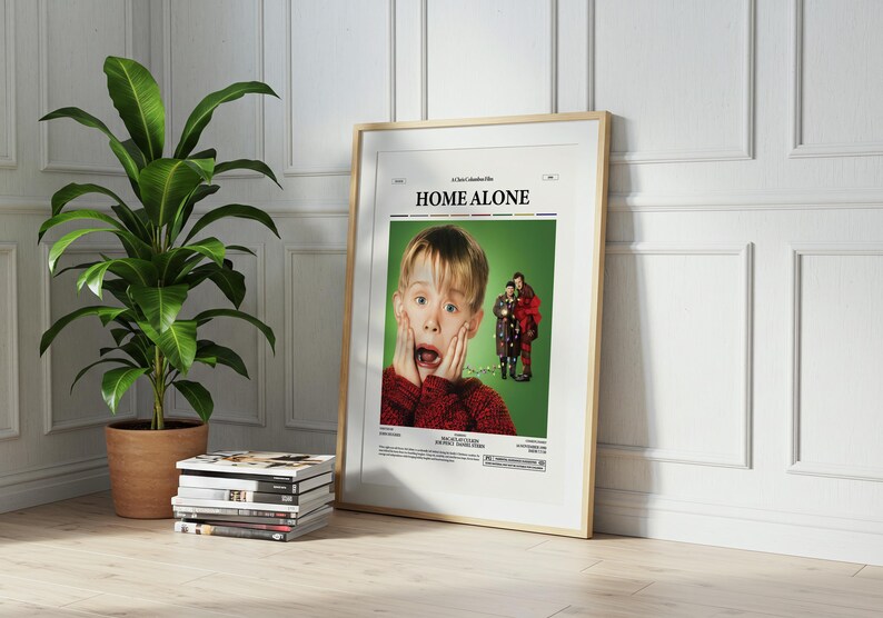 Home Alone Movie Poster, Macaulay Culkin Poster, Retro Film Print ...