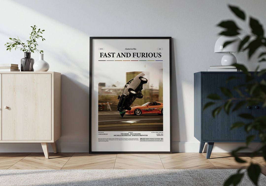 Fast and Furious Film Poster, Vin Diesel Movie Print, Paul Walker Film ...