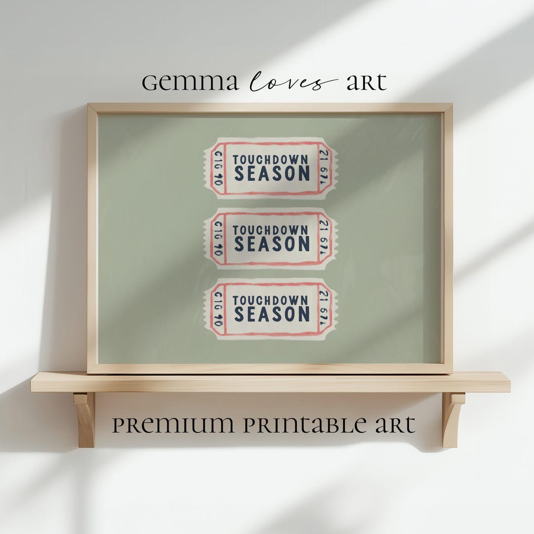 Touchdown Season Printable Art: Autumn Sports Digital Download (man ...