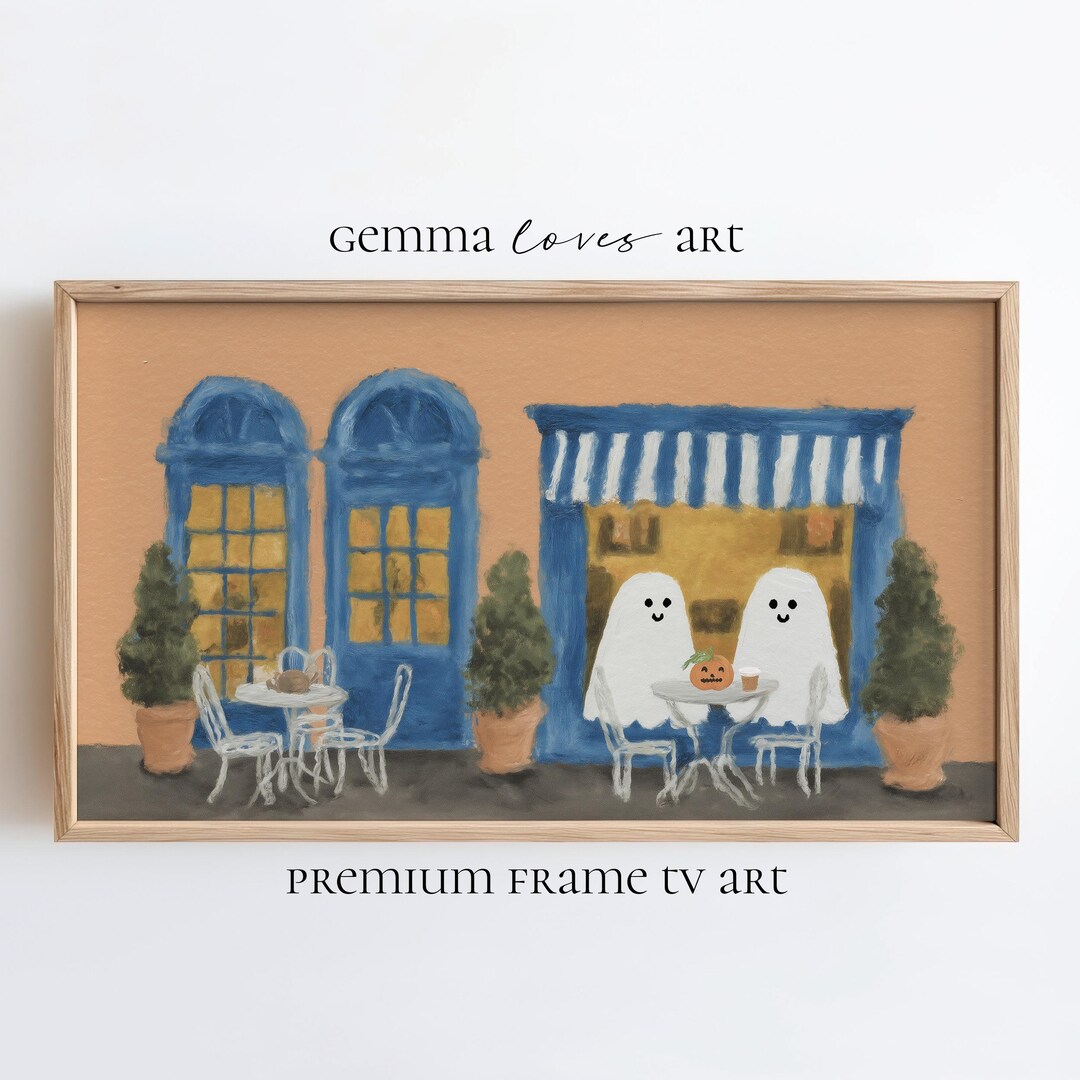 Cafe Ghosts Frame TV Art: Spooky Halloween (digital Download) - Etsy