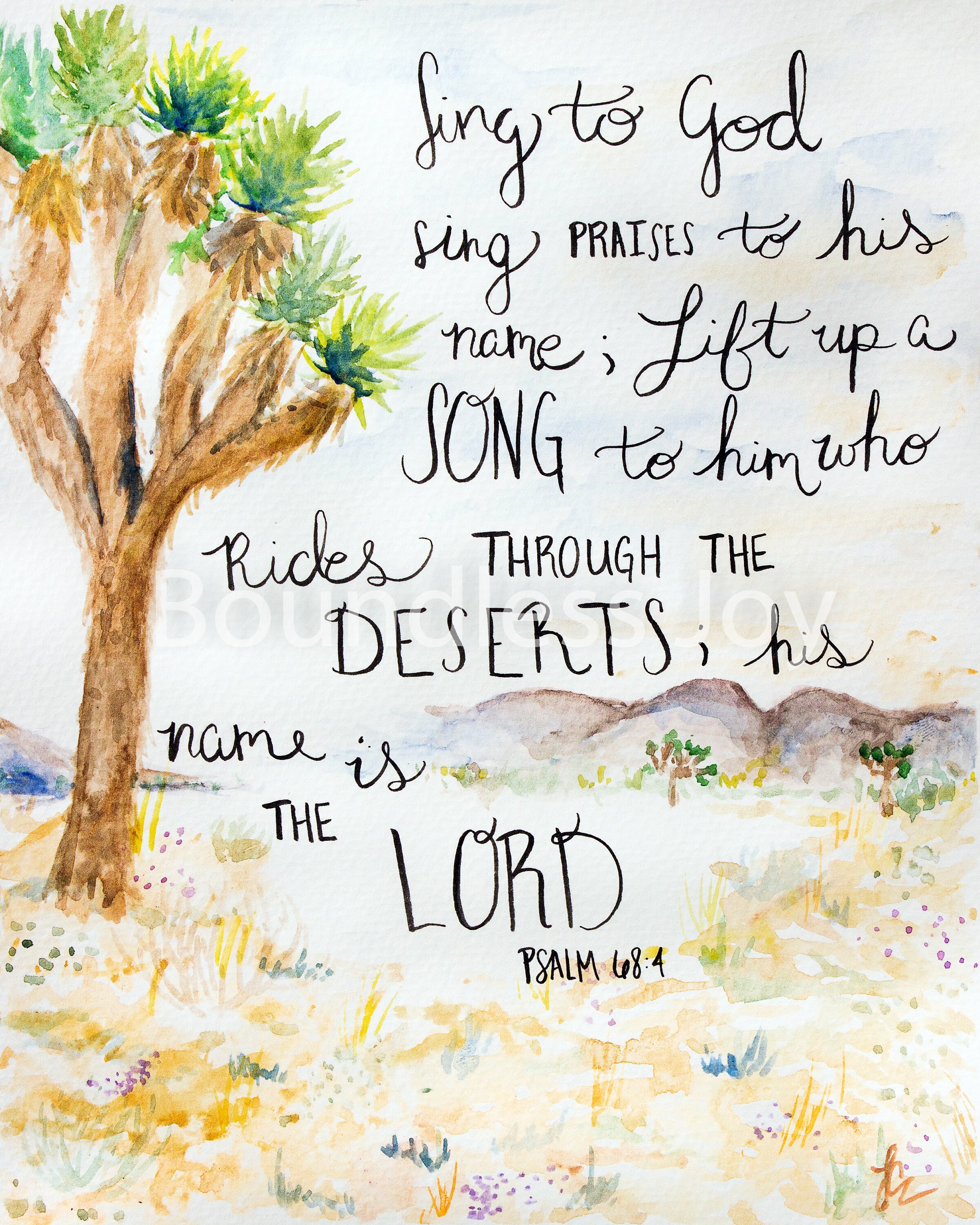 Printable Joshua Tree Bible Verse Art Print - Digital Download ...