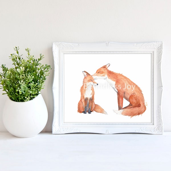 Fox Watercolor - Etsy