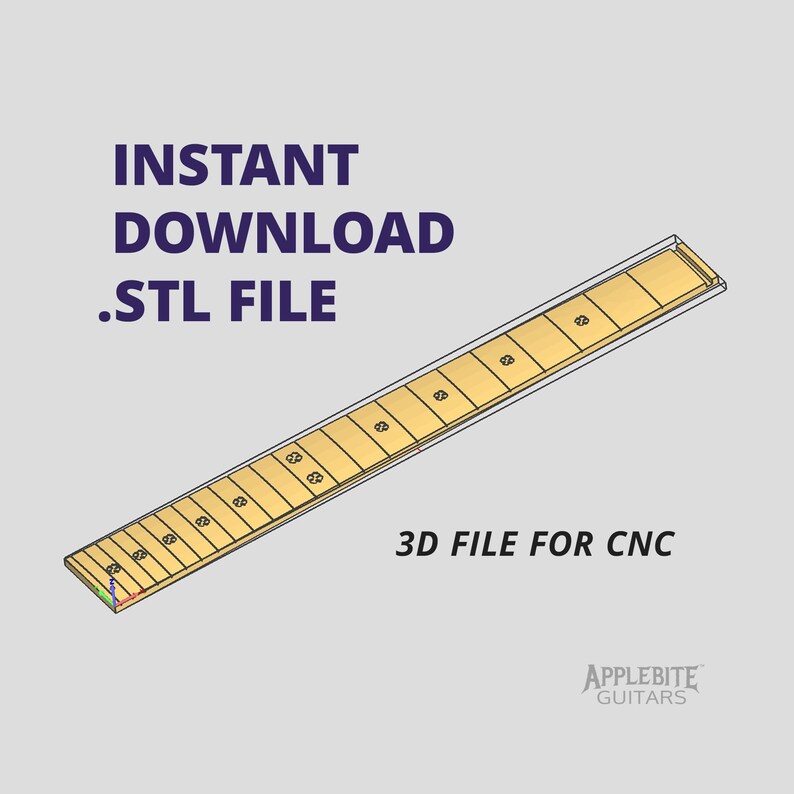 Electric Guitar Custom Fretboard | 3D Files for CNC Router Digital STL ...