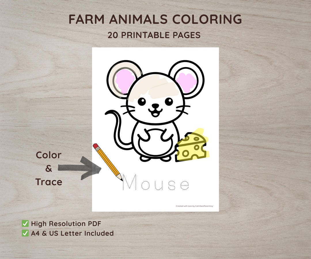 Farm Animals Coloring Pages, Handwriting Practice, Toddler Activities ...