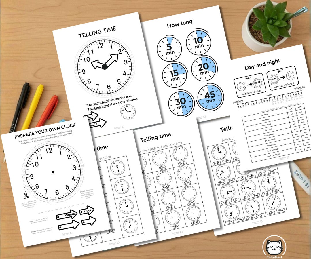Telling Time Activity Bundle, Analog Digital Clock Printable (digital ...