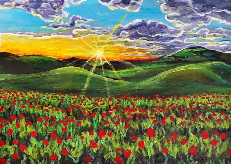 Spring Landscape Acrylic Painting Study 15 | Etsy