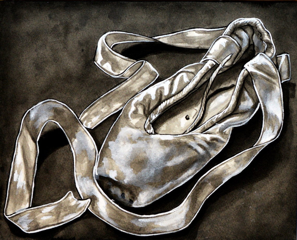 Original Ink Pointe Shoe Painting - Ink Pointe Shoe 3 - Etsy