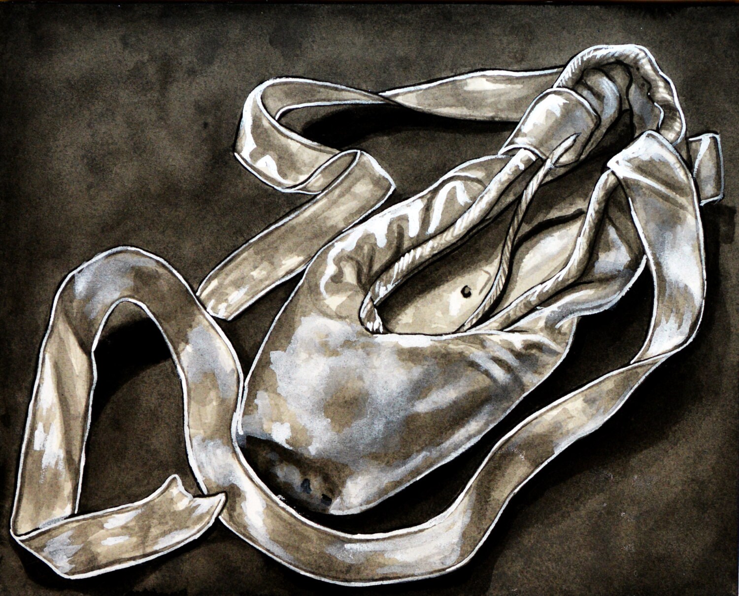 Original Ink Pointe Shoe Painting - Ink Pointe Shoe 3 - Etsy