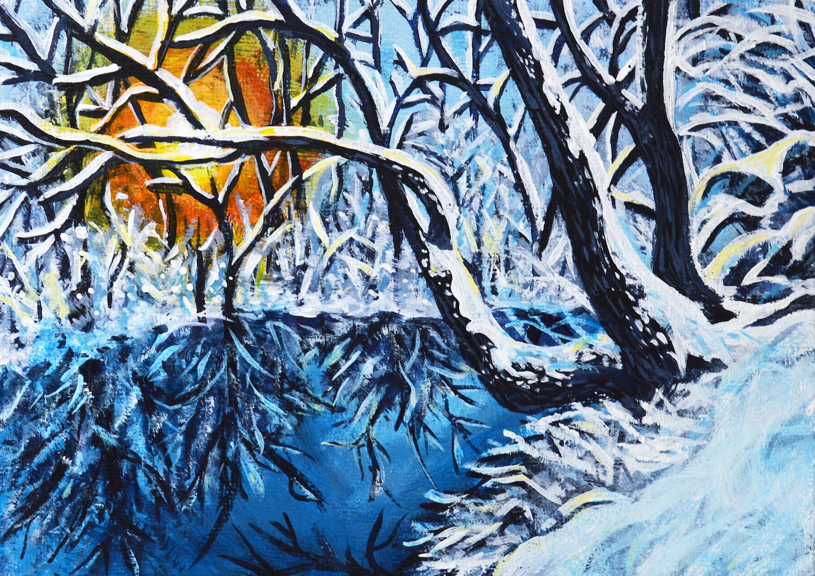 Snow Landscape Original Acrylic Painting Study 8 - Etsy Canada