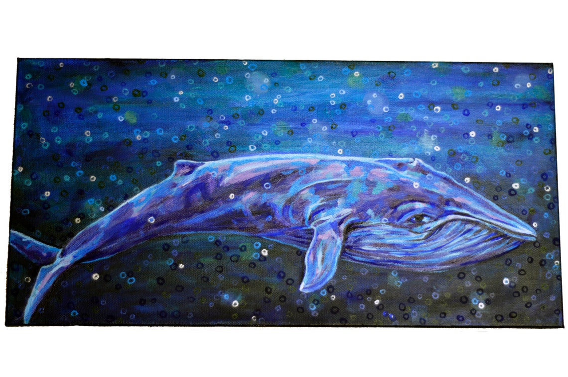 Original Acrylic Painting Big Blue Whale - Etsy