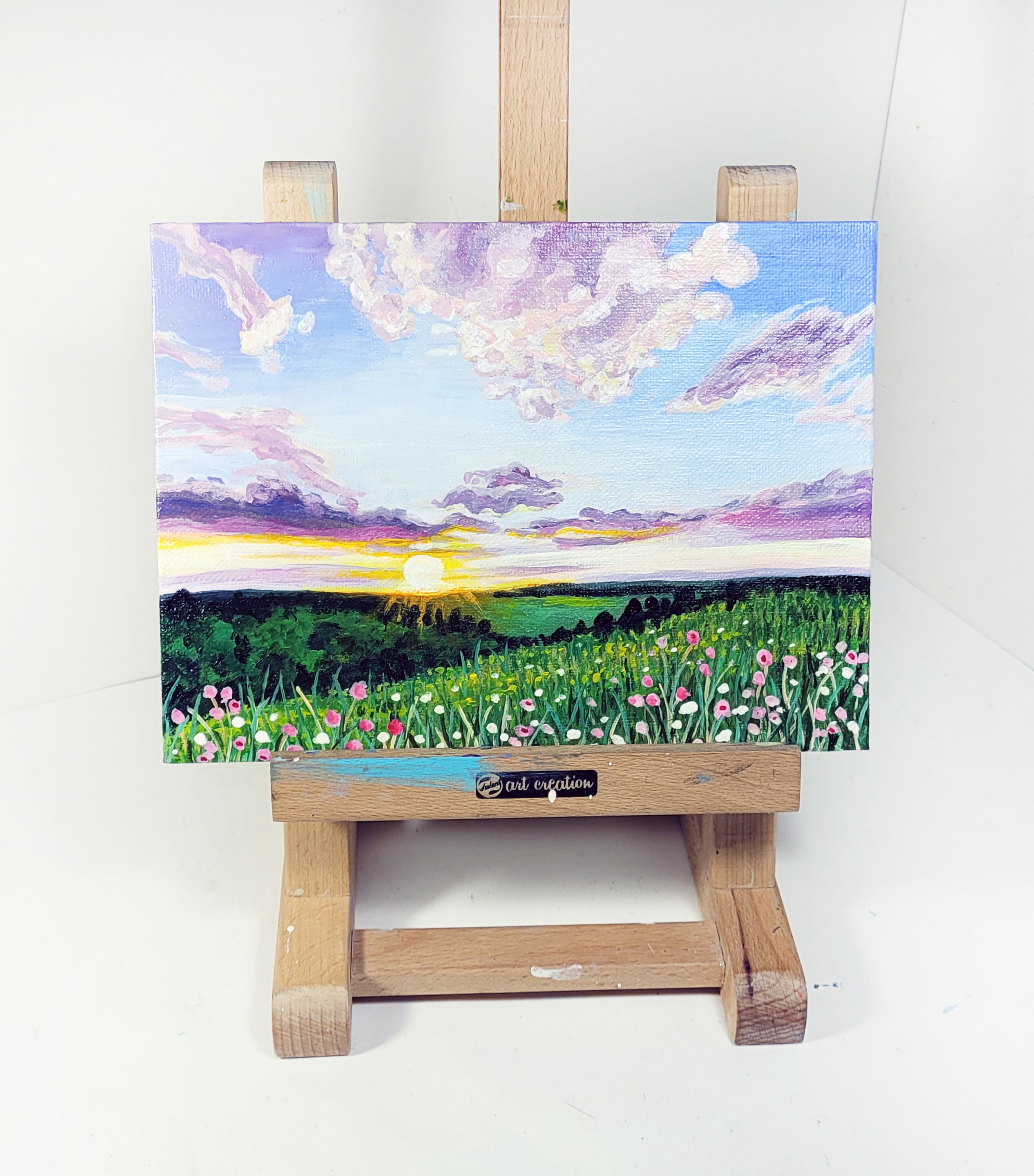 Spring Landscape Sunrise Acrylic Painting Study - 28 - Etsy