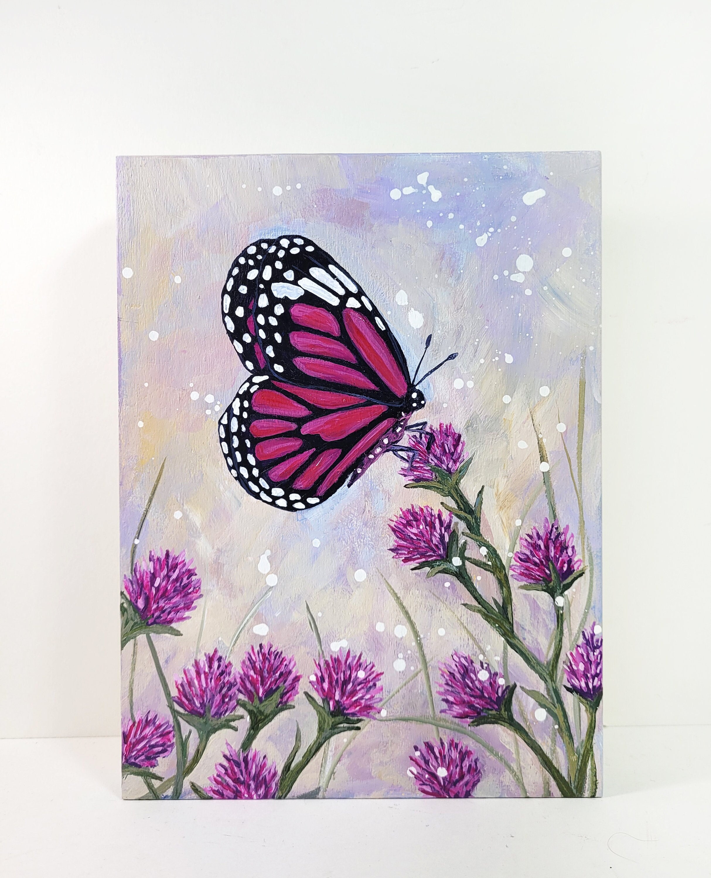 Purple Butterfly Original Acrylic Painting - Etsy