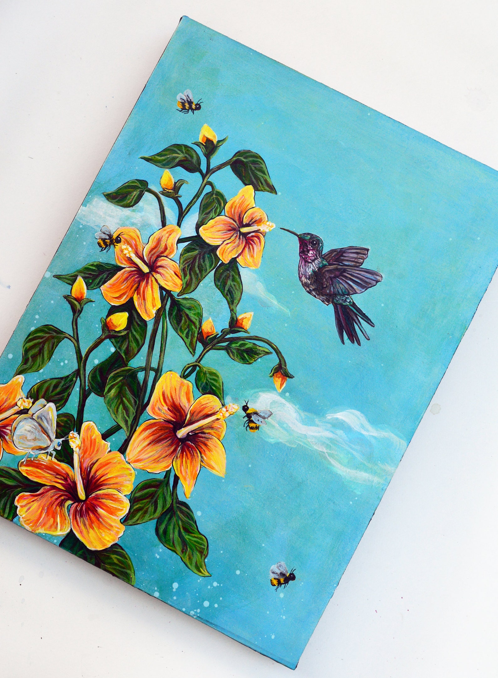 Original Hummingbird Acrylic Painting - Pollinators - Etsy Canada
