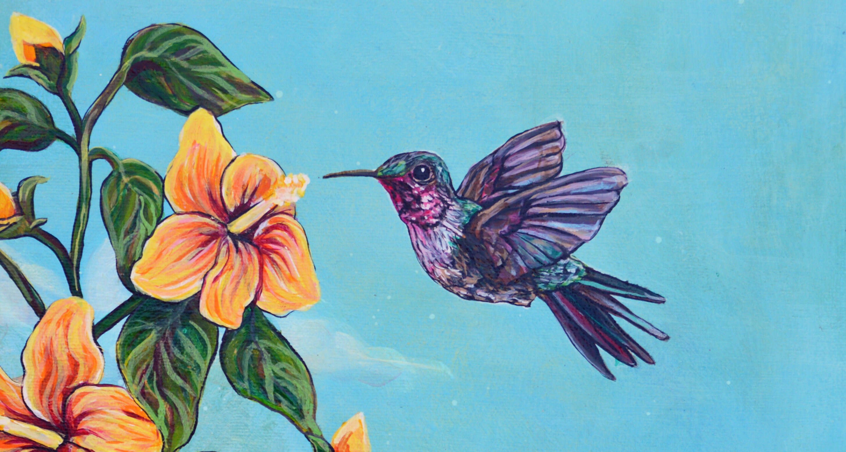 Original Hummingbird Acrylic Painting - Pollinators - Etsy Canada