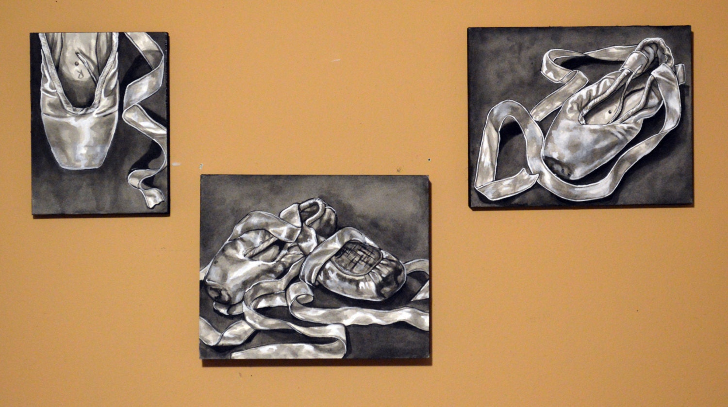 Original Ink Pointe Shoe Painting - Ink Pointe Shoe 3 - Etsy
