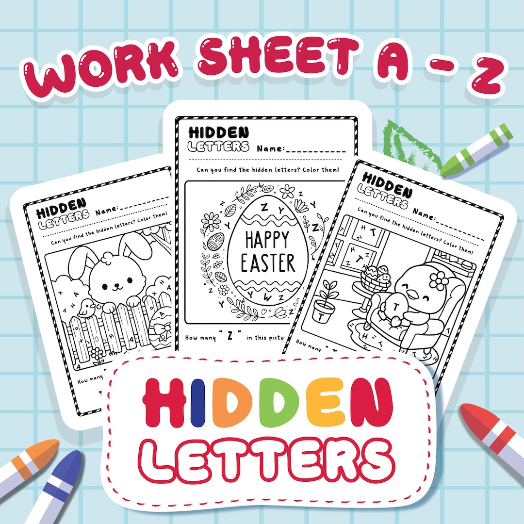 Alphabet Hidden Letters Pictures A to Z - Coloring Activity Printable ...